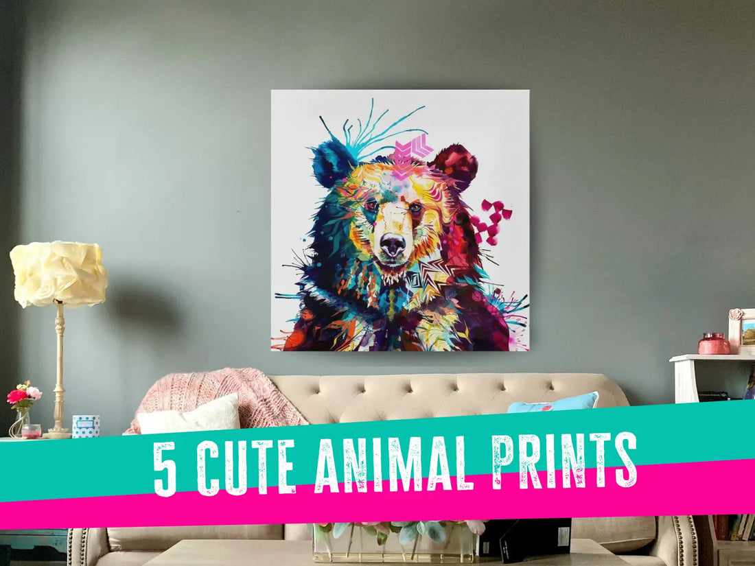 Top 5 Cute Animal Portraits | Animal Print | Animal Artwork – Sarah ...