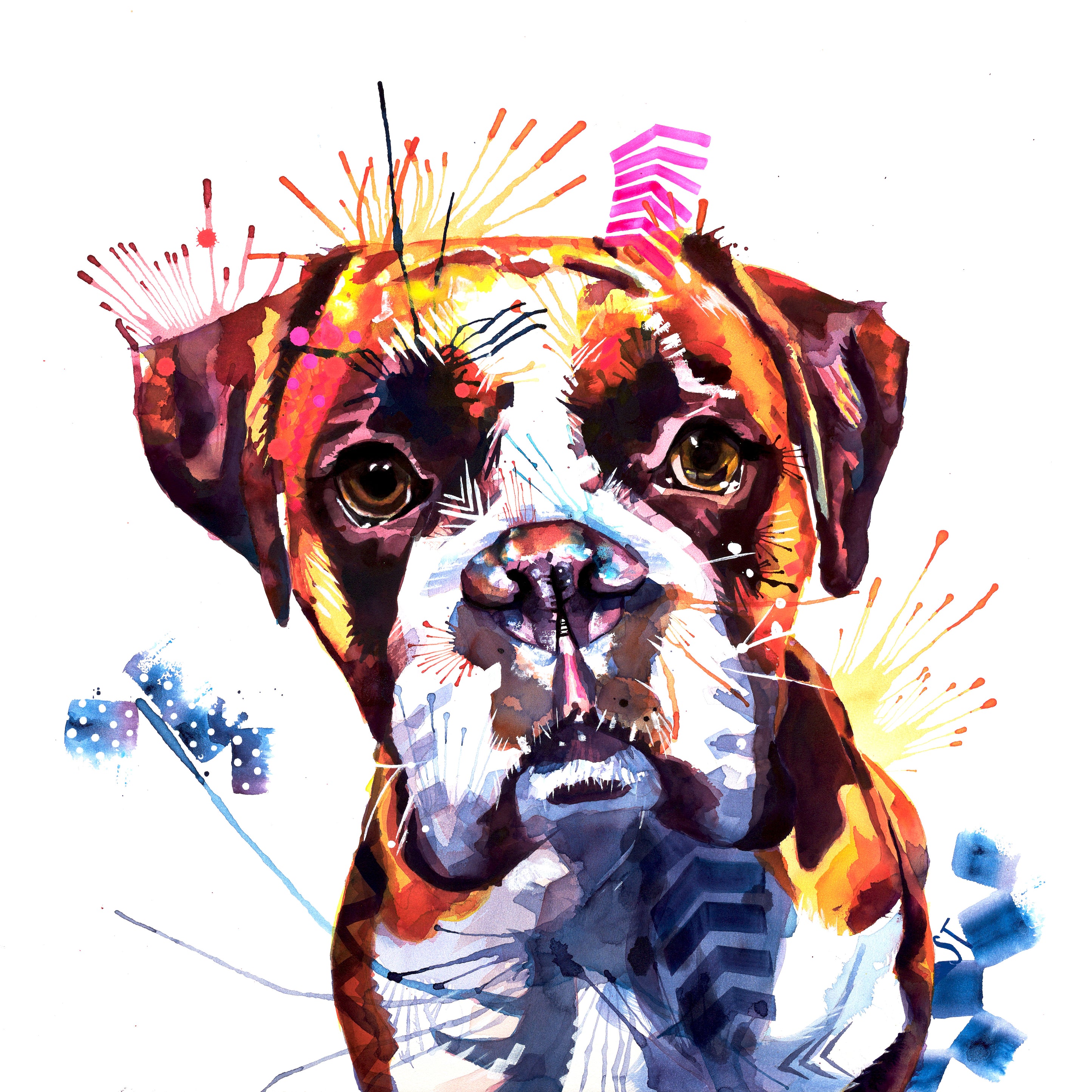 Loki the Boxer Canvas Art | Boxer Dog Print | Pet Portrait – Sarah ...